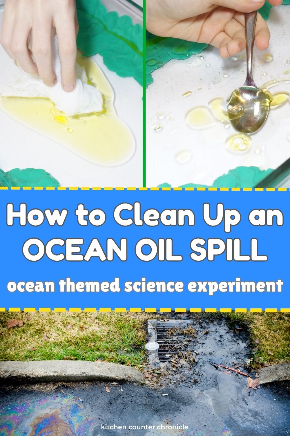Ocean Oil Spill Clean Up Science Experiment for Kids