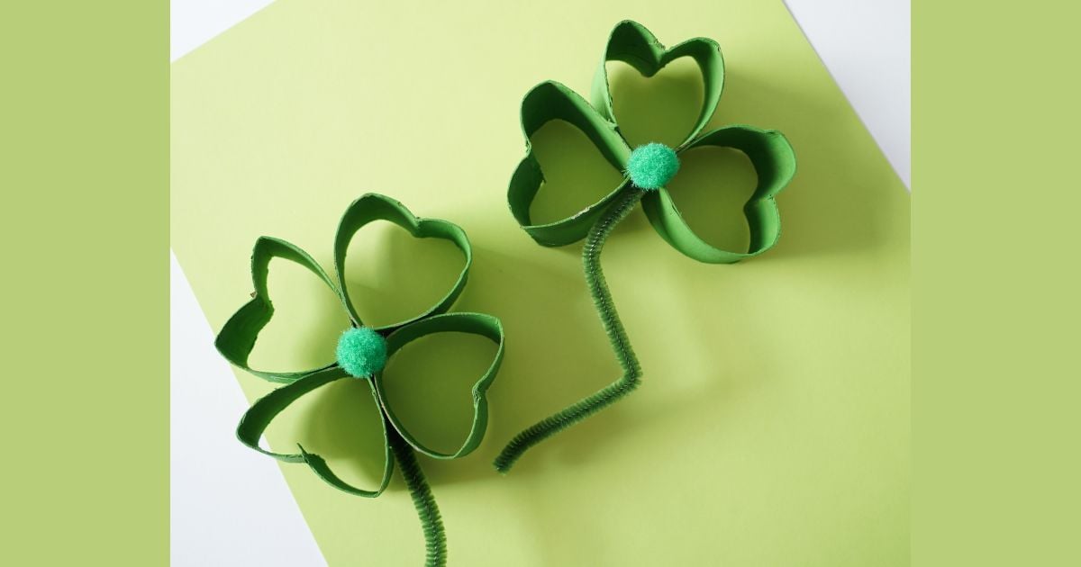 Toilet Paper Roll Shamrock for St. Patrick's Day