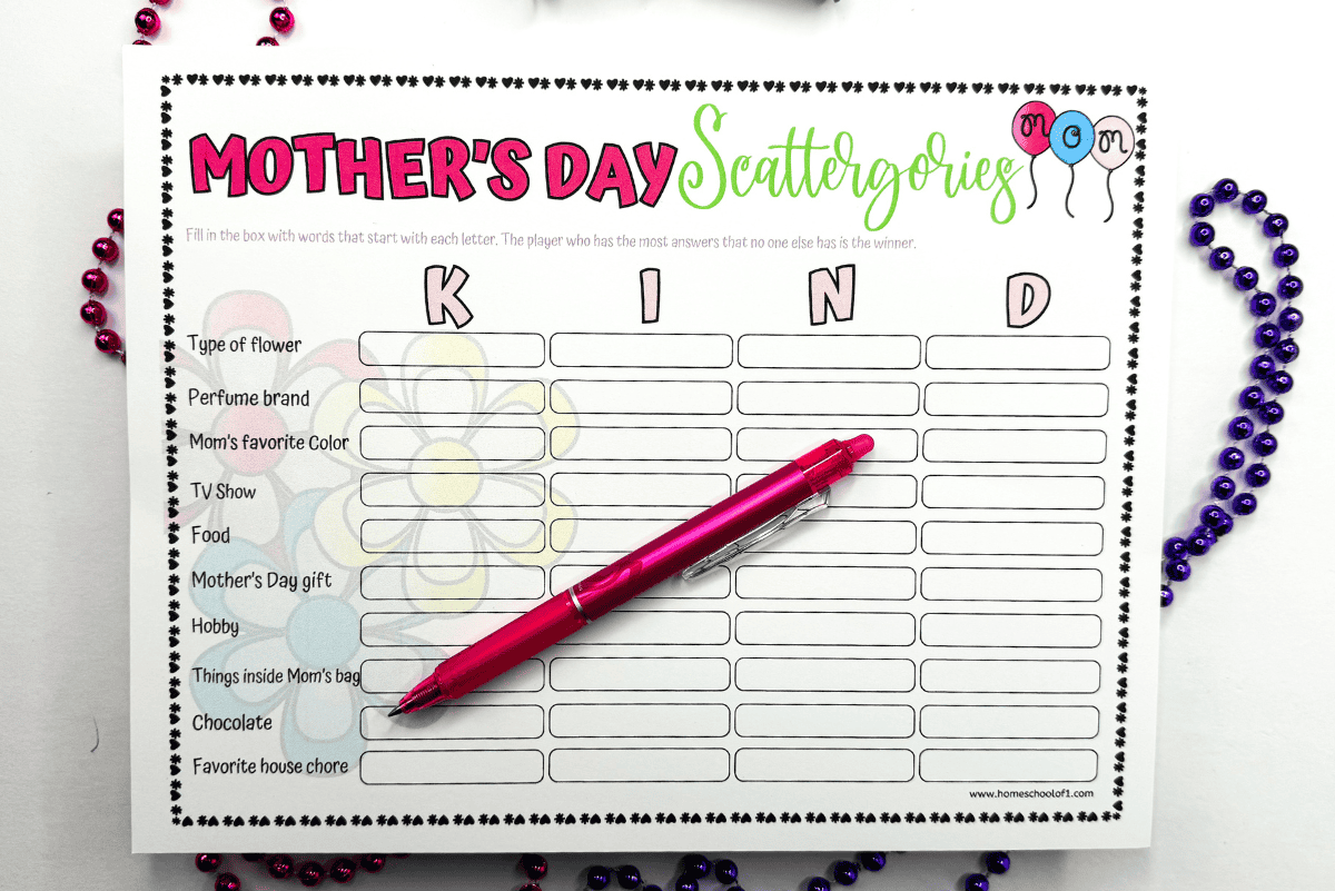 Free Mother's Day Printable Crafts and Activities