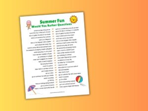 Summer Would You Rather Questions for Kids