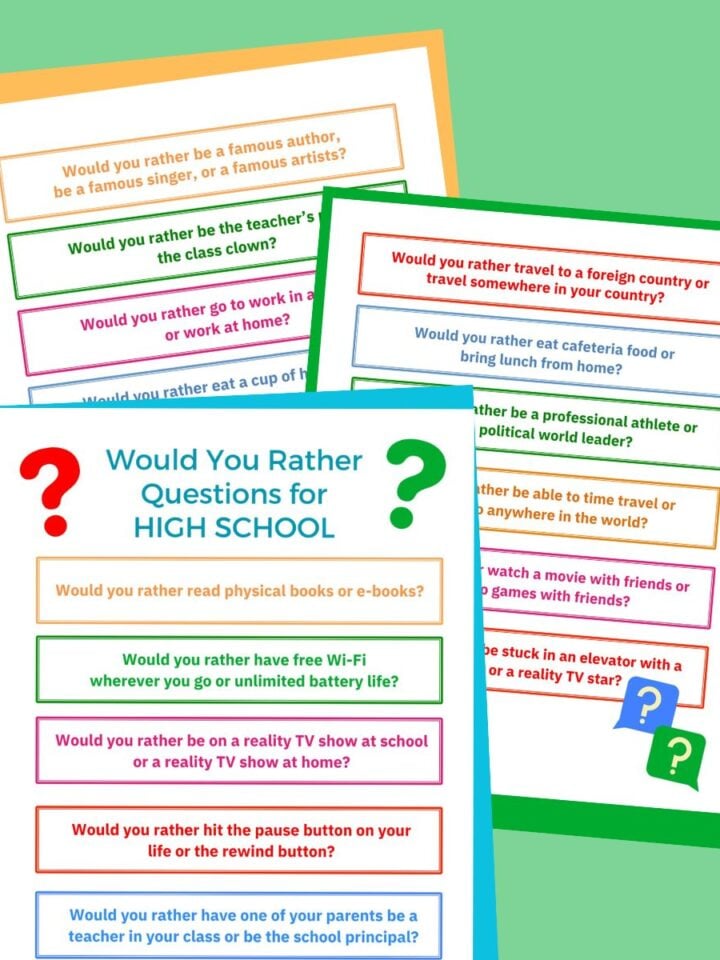 Back to School Would You Rather Questions