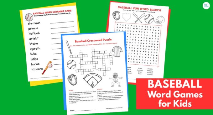 Baseball Word Games for Kids