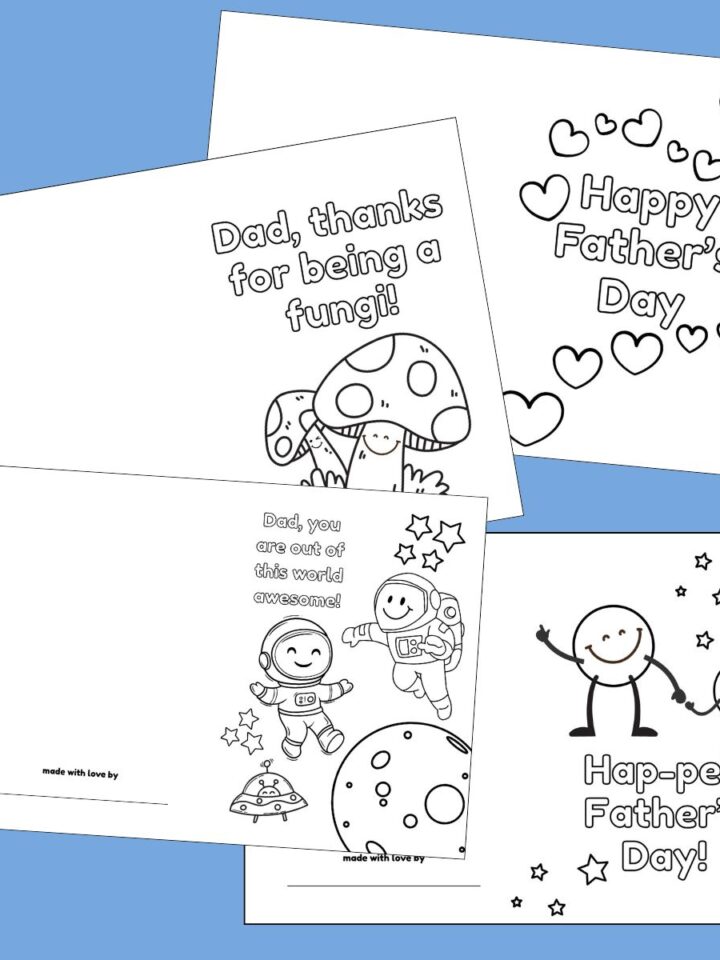 Fun Printable Father's Day Bookmarks to Colour