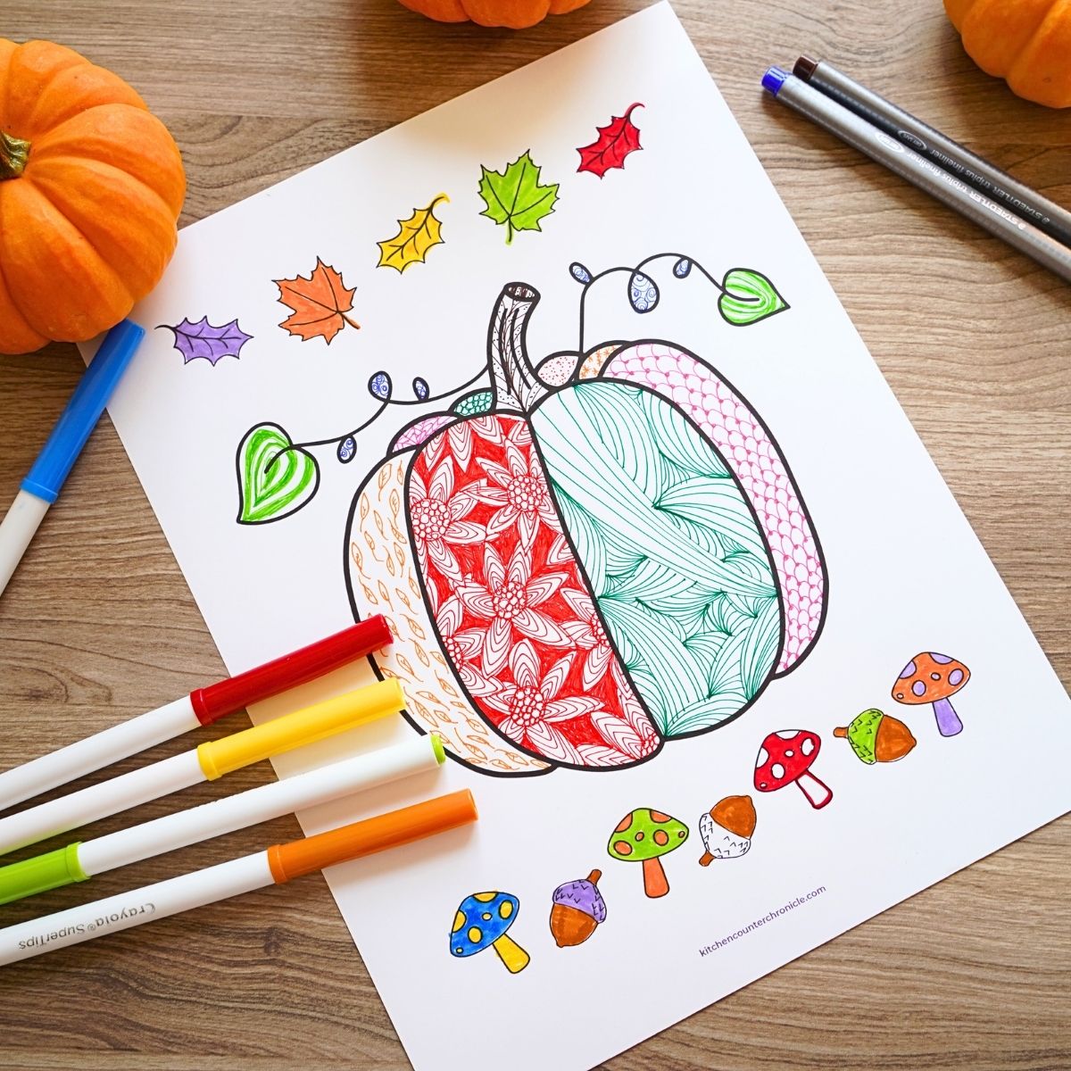 Pumpkin Zentangle (free printable)
