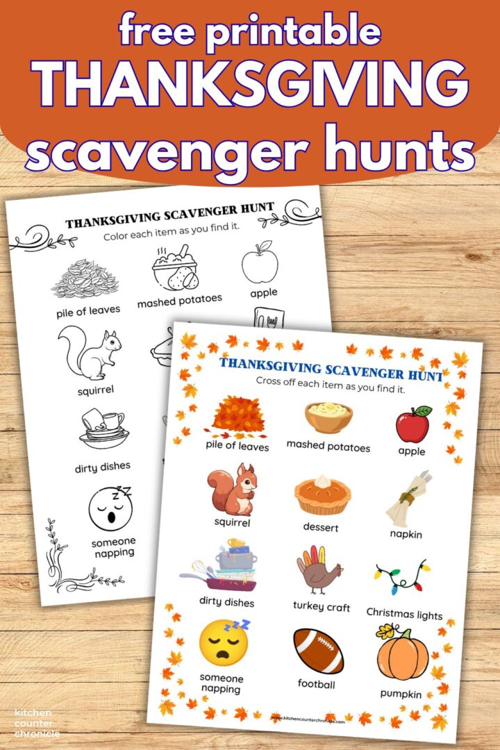 Printable Thanksgiving Scavenger Hunts